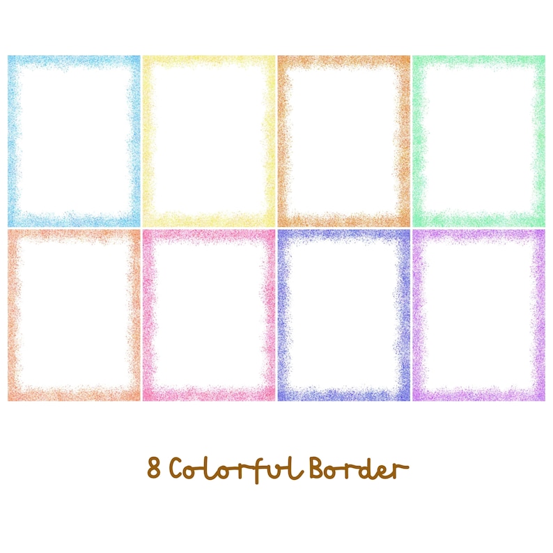 Watercolor Confetti Border Frame Clipart (digital Download) - Etsy