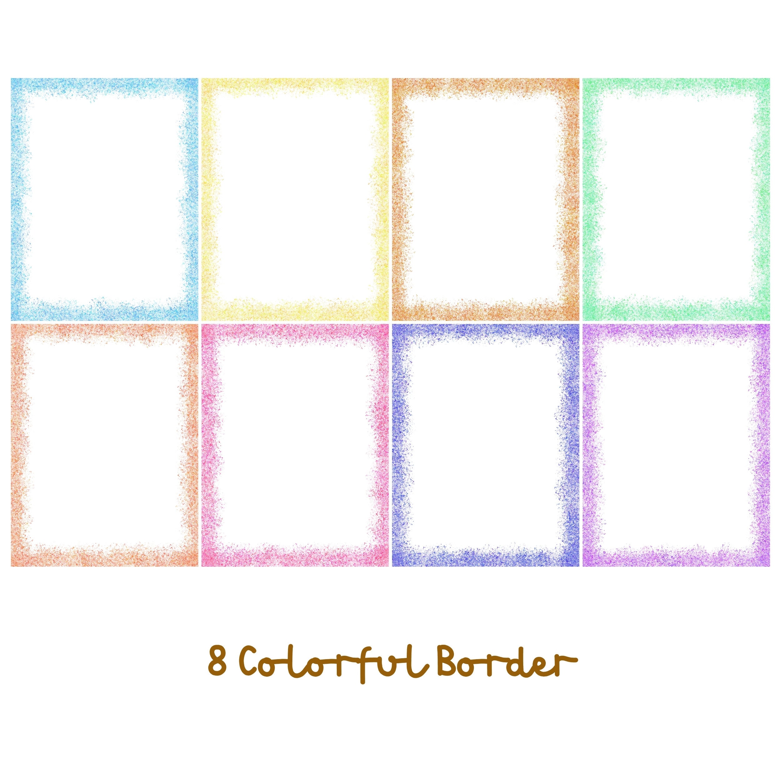 Colorful Border Frame, Watercolor Border, Confetti Border Clipart ...