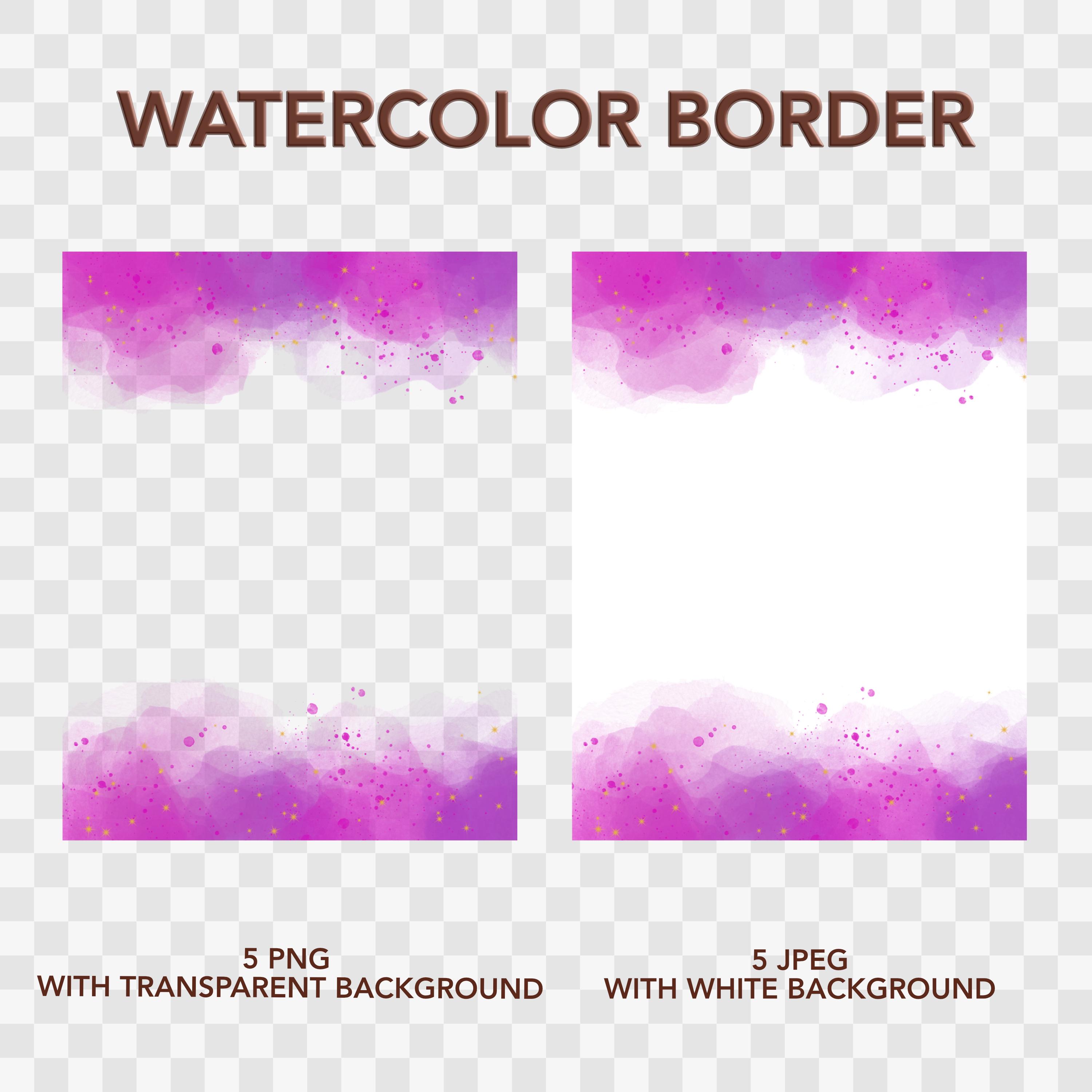 Watercolor Border Design, Colorful Frame Clipart, Abstract Watercolor ...