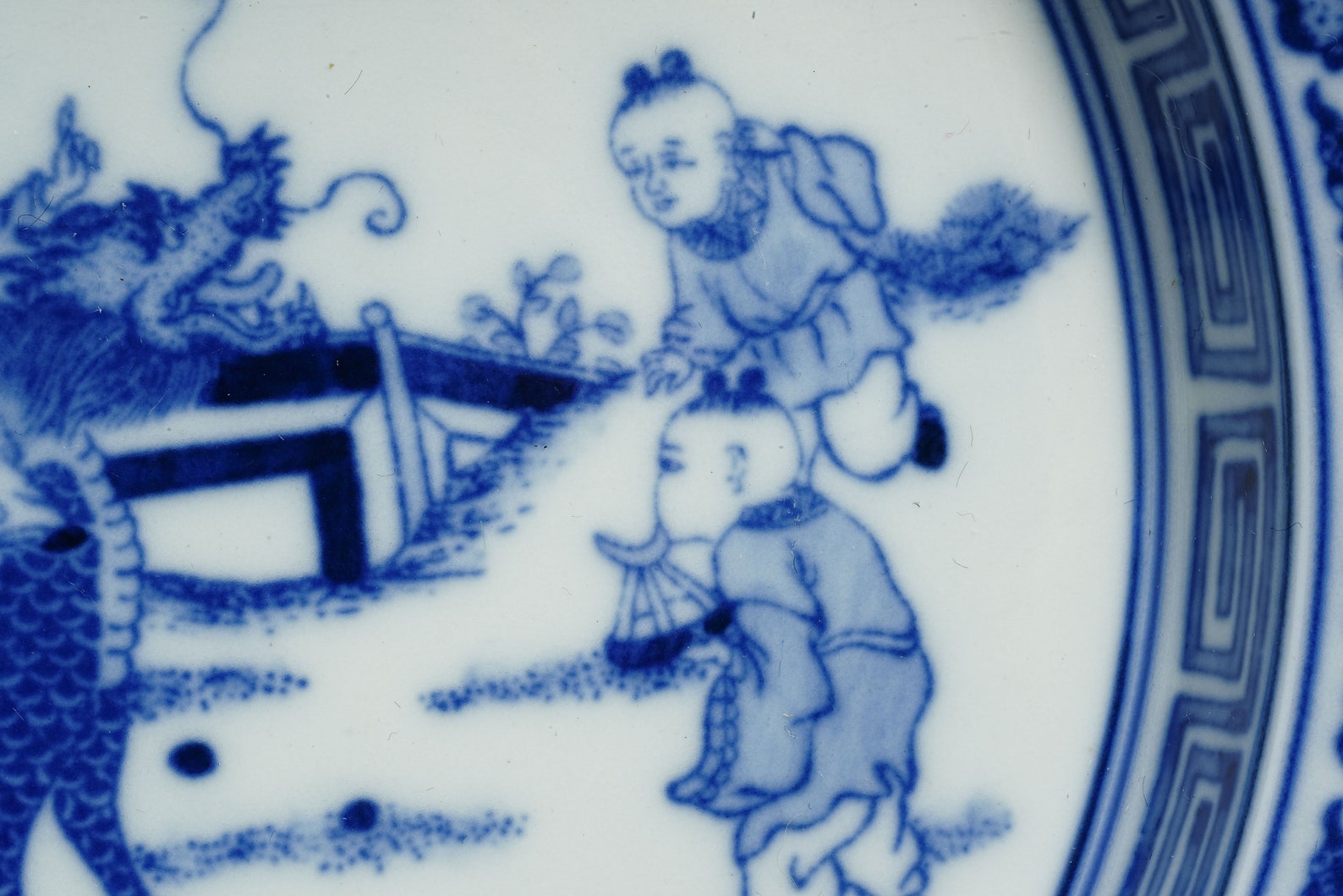 Chinese Porcelain Blue and White Figural Story Plate - Etsy