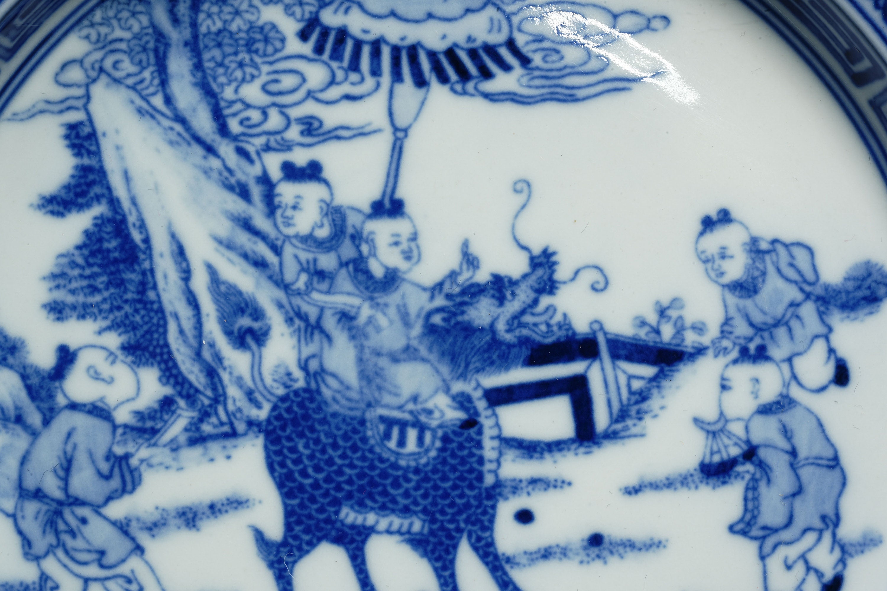 Chinese Porcelain Blue and White Figural Story Plate - Etsy