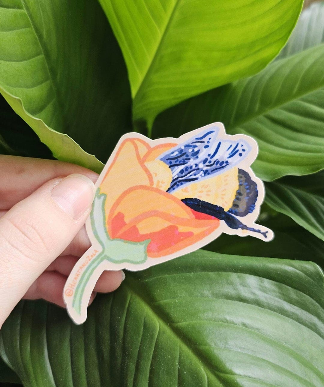 Bumble Bee Butt Vinyl Sticker, Hand Drawn, Starry Holo Freehand ...