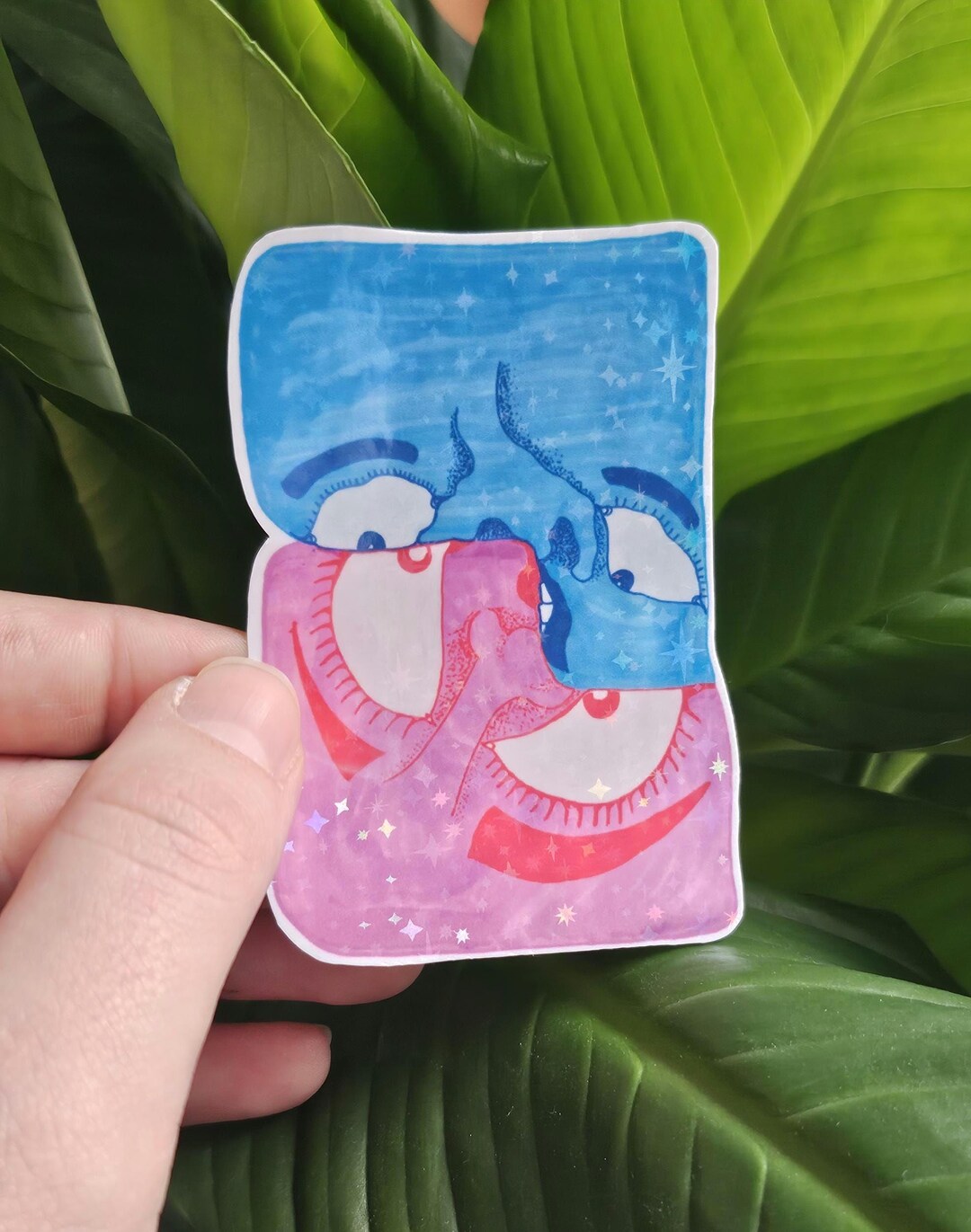 The Smooch Vinyl Sticker by SKY, Starry Holographic, Freehand, Kiss ...