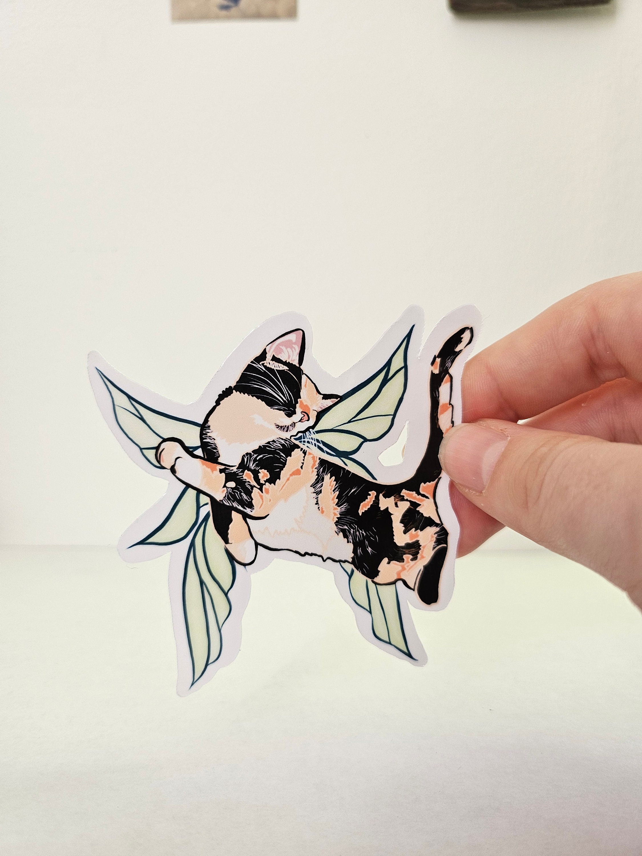 Calico Cat Fairy Sticker, Fairycore, Starry Holo Freehand Stickers ...