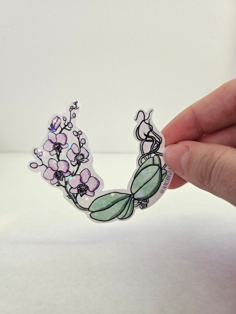 Orchid Vinyl Stickers, Freehand Stickers, Waterproof Outdoor Vinyl ...
