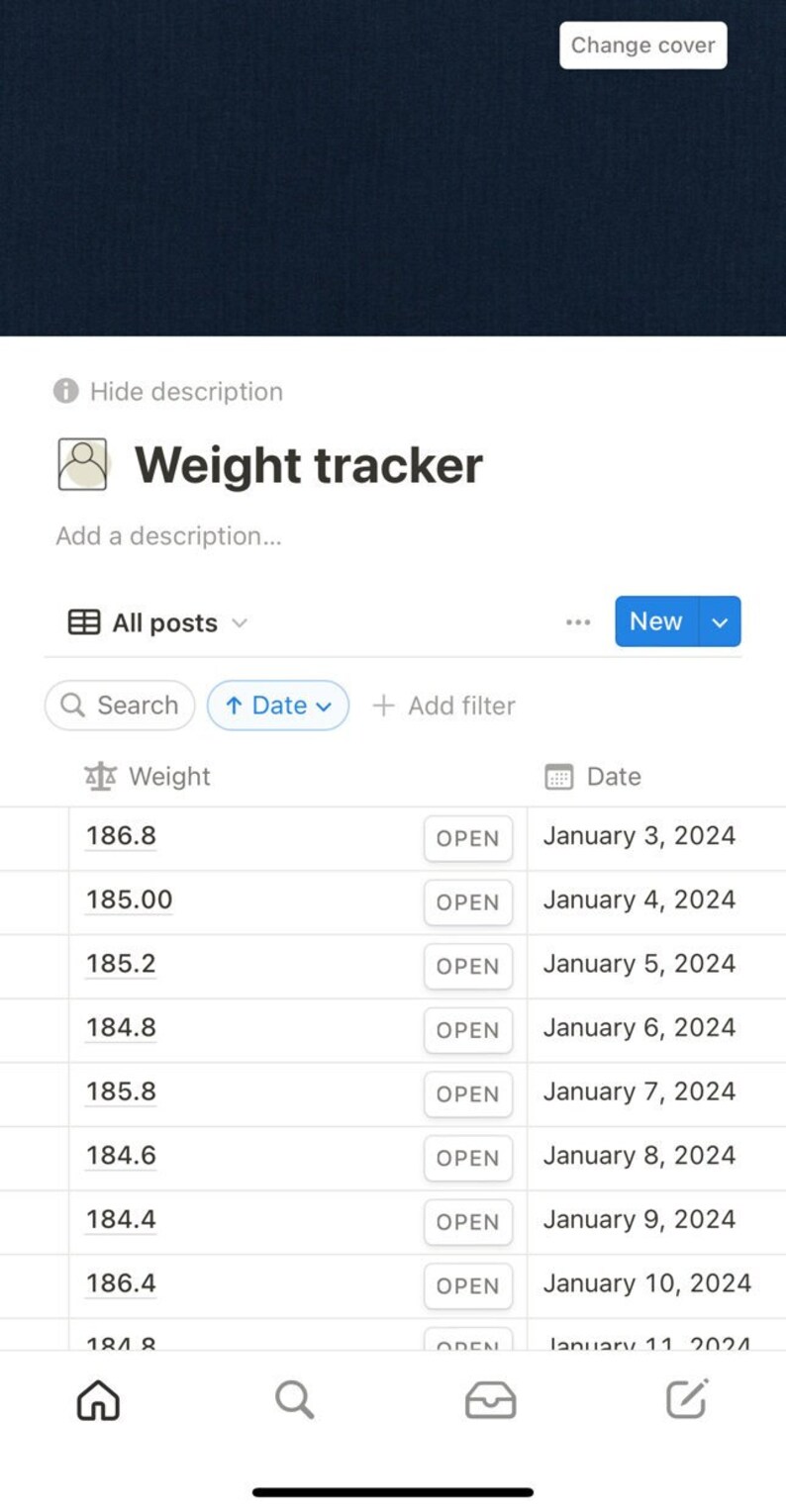 Weight Tracker Notion Template - Etsy