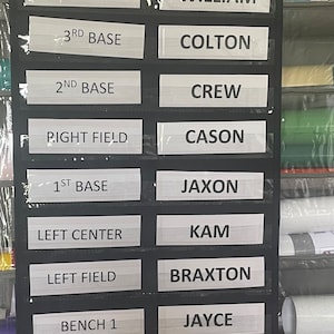 Baseball Lineup Chart - Etsy