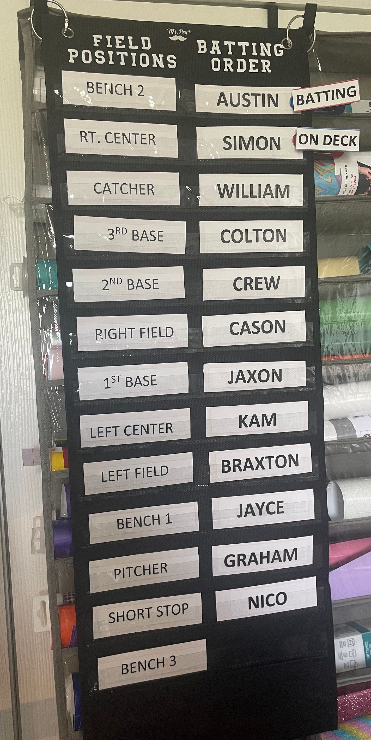 Baseball Lineup Chart - Etsy