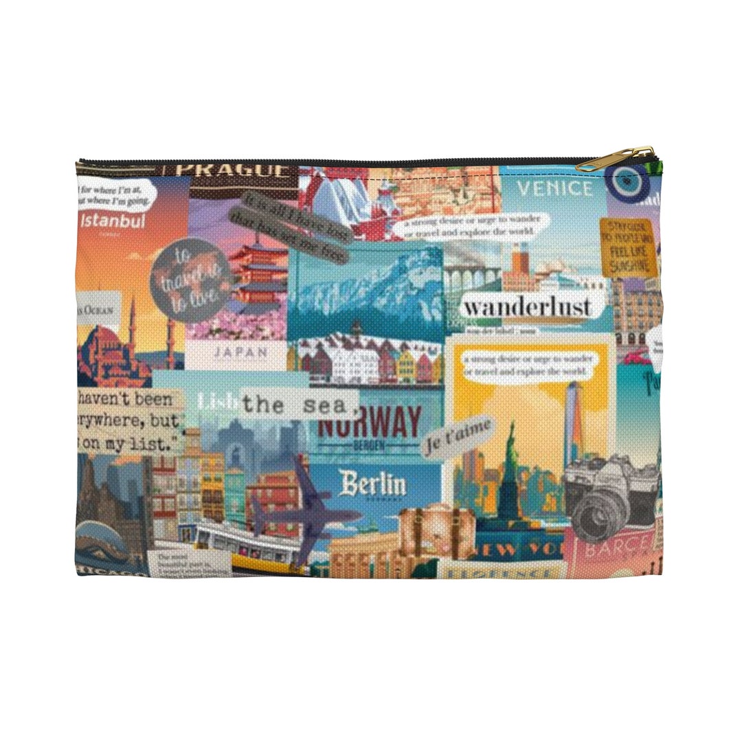 Countries and Landmarks Around the World Travel Accessory Pouch - Etsy