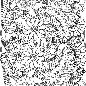 100 Flowers Zentangle Coloring Pages Bundle KDP Adult Relaxing Art ...