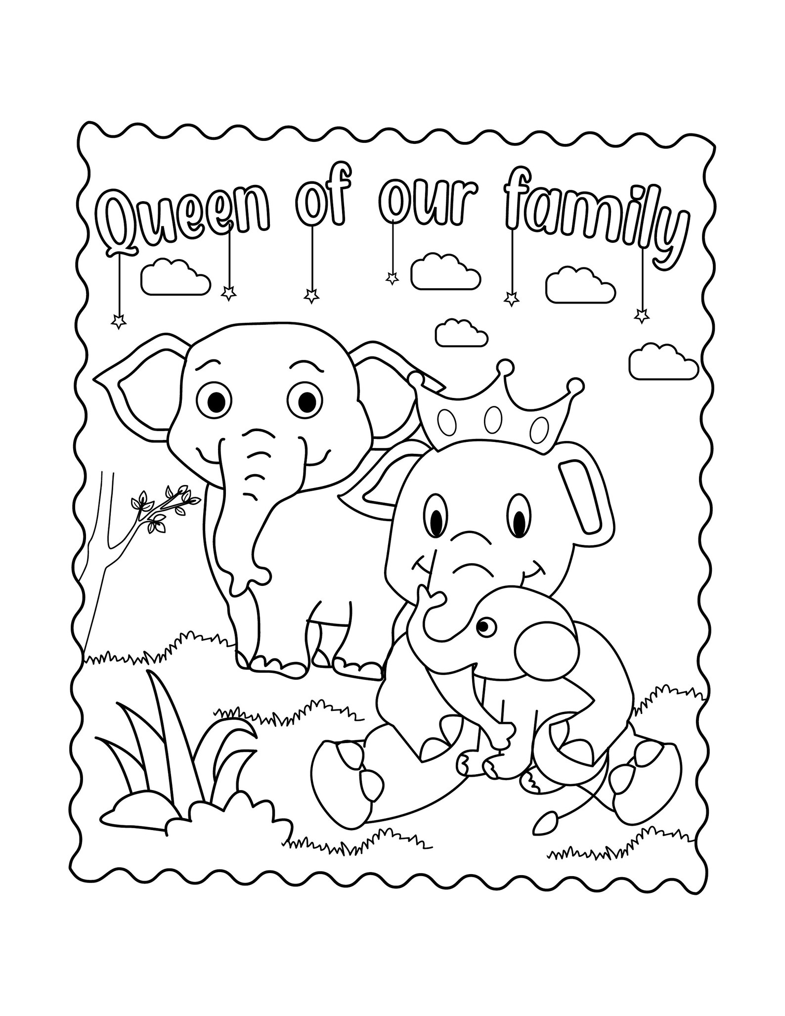 MOTHER'S DAY Coloring Pages for Kids, Cute Printable Gift Activity ...