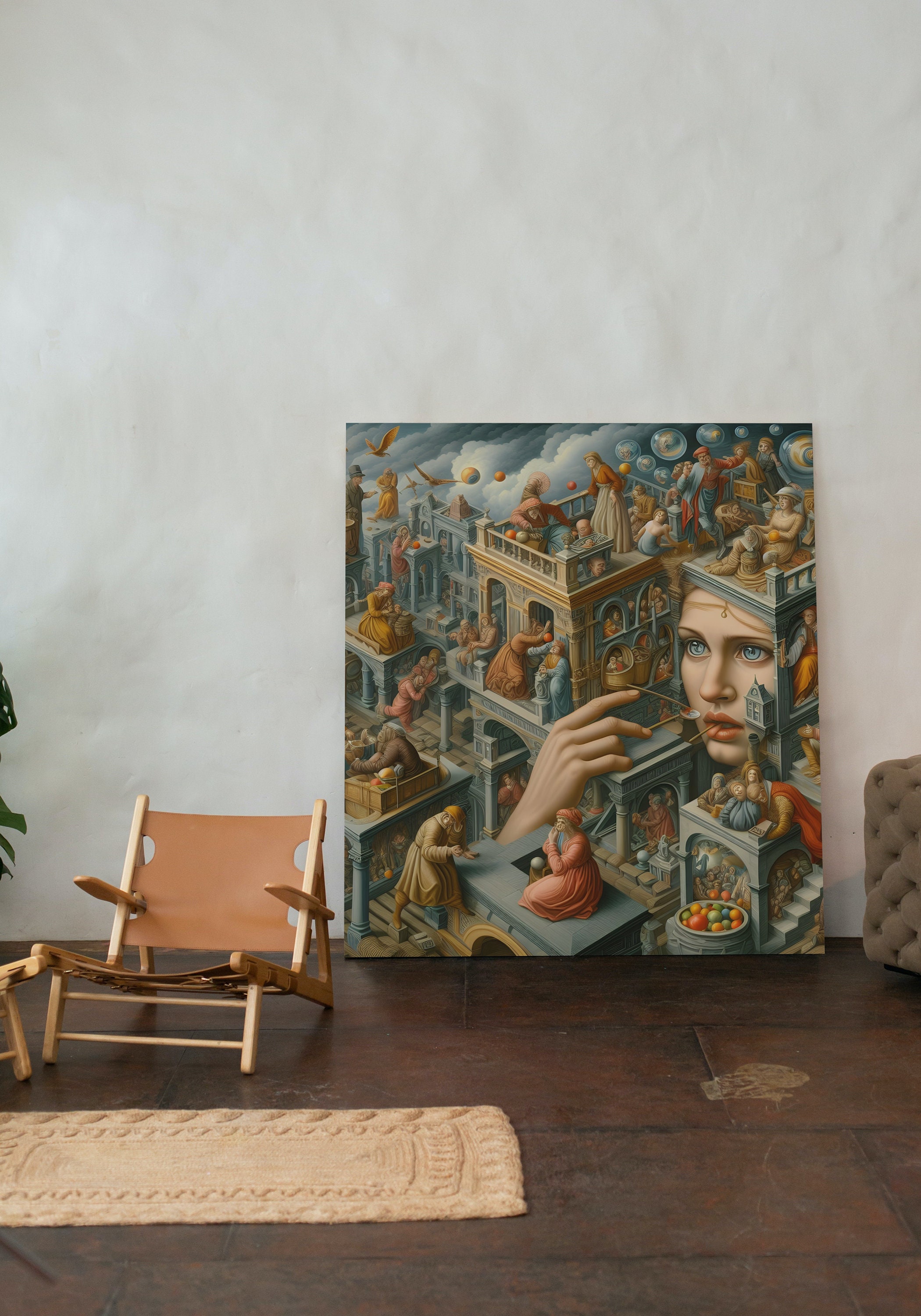 Hieronymus Bosch-inspired Digital Oil Painting, Wall Art Decor, Surreal ...