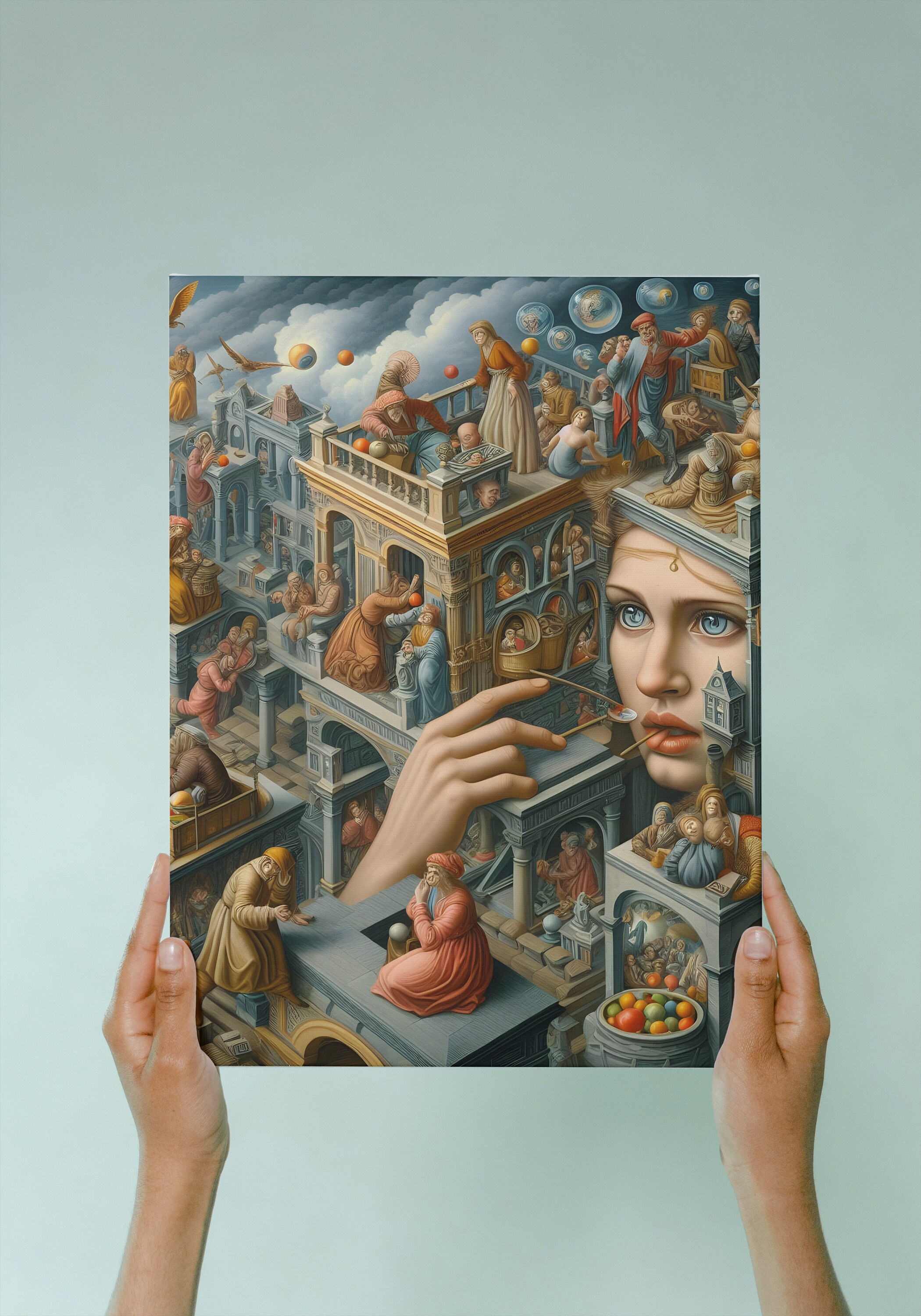 Hieronymus Bosch-inspired Digital Oil Painting, Wall Art Decor, Surreal ...