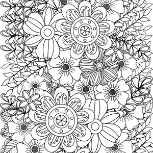 100 Flowers Zentangle Coloring Pages Bundle KDP Adult Relaxing Art ...