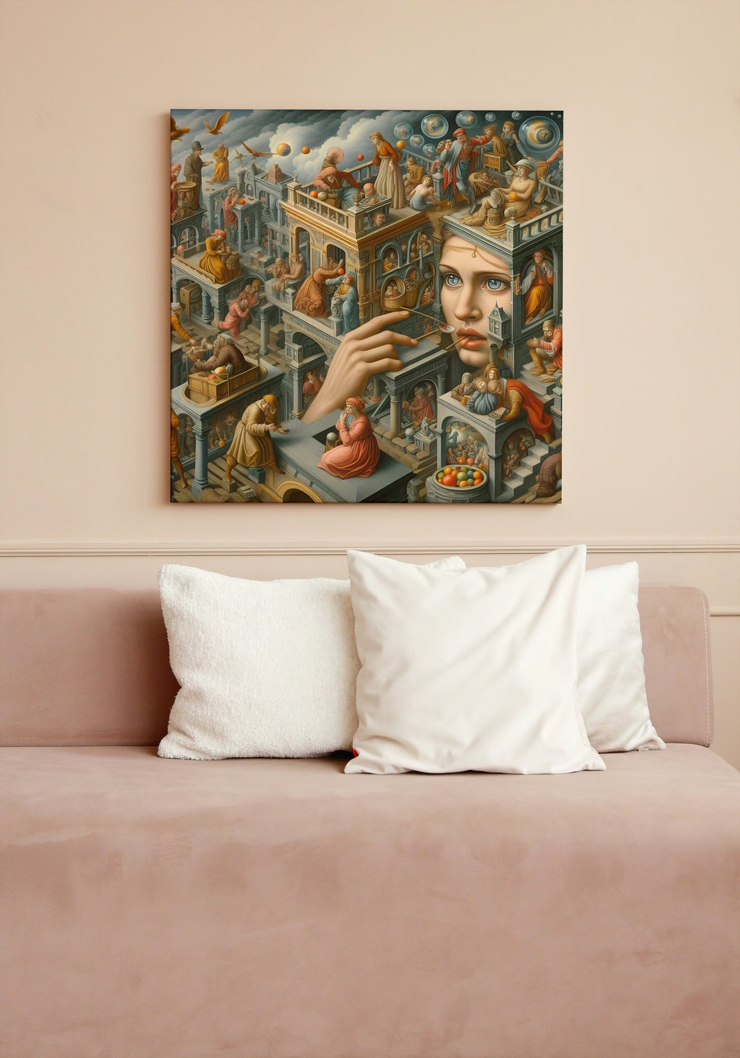 Hieronymus Bosch-inspired Digital Oil Painting, Wall Art Decor, Surreal ...