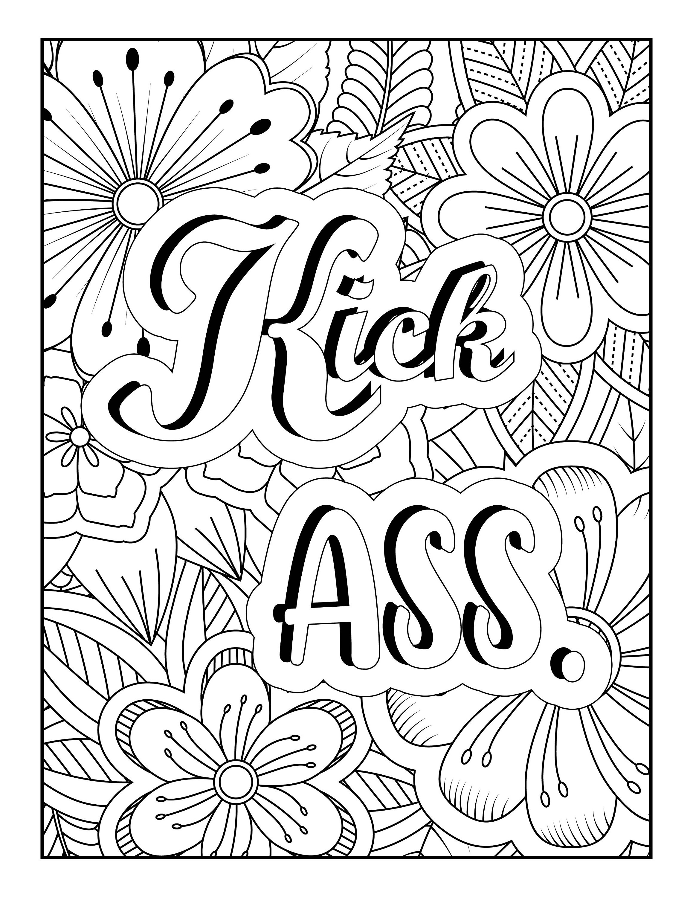 100 Adult Motivational Swear Words Coloring Pages Book Uplifting Quotes ...