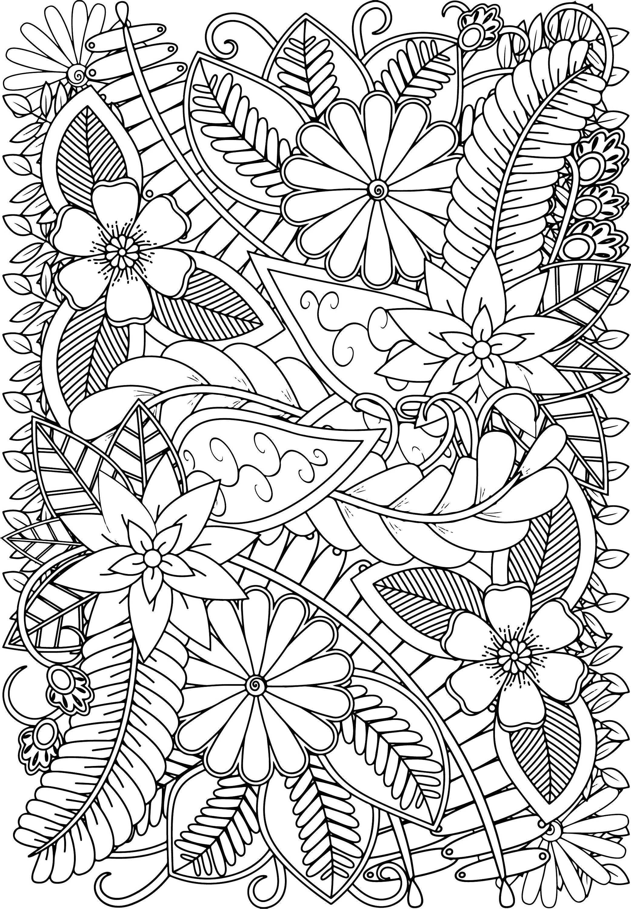 100 Flowers Zentangle Coloring Pages Bundle KDP Adult Relaxing Art ...