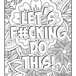 100 Adult Motivational Swear Words Coloring Pages Book Uplifting Quotes ...
