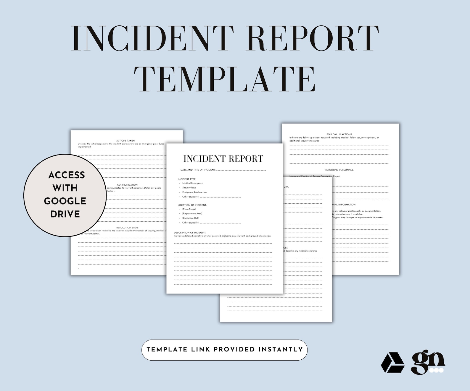 Event Incident Report Form Security Incident Template Event Emergency ...
