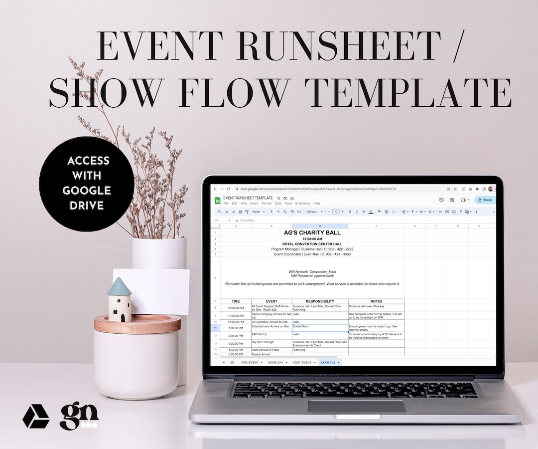 Event Runsheet Template / Run-of-show / Show Flow / Event Timeline ...