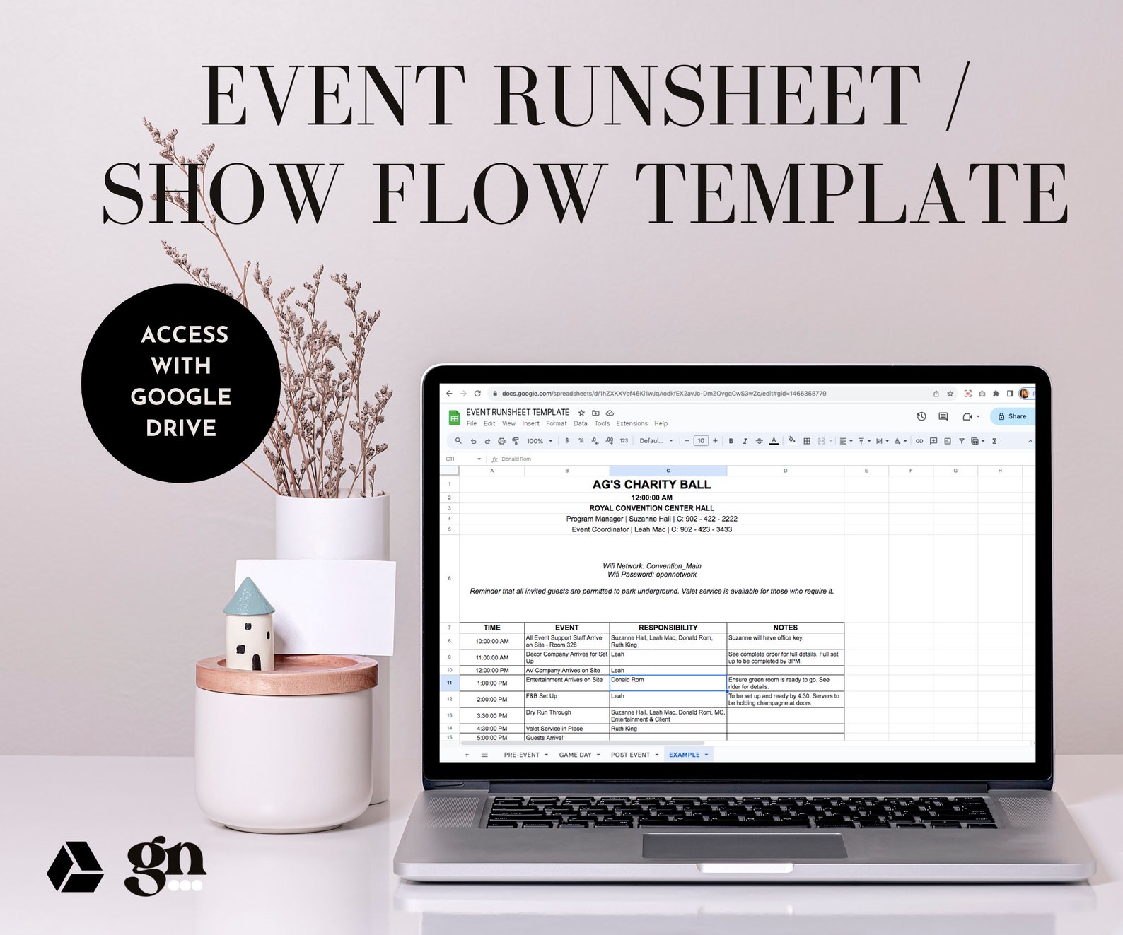 Event Runsheet Template / Run-of-show / Show Flow / Event Timeline ...