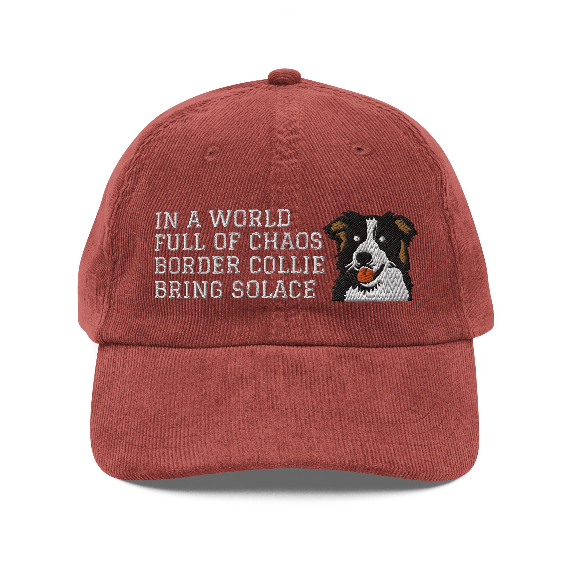 BORDER COLLIE Gifts Embroidery Vintage Corduroy Cap Border Collie ...