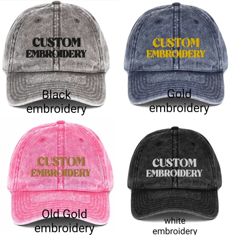 Personalized Cap Embroidered Distressed UNISEX Hat Customised Logo Hat ...