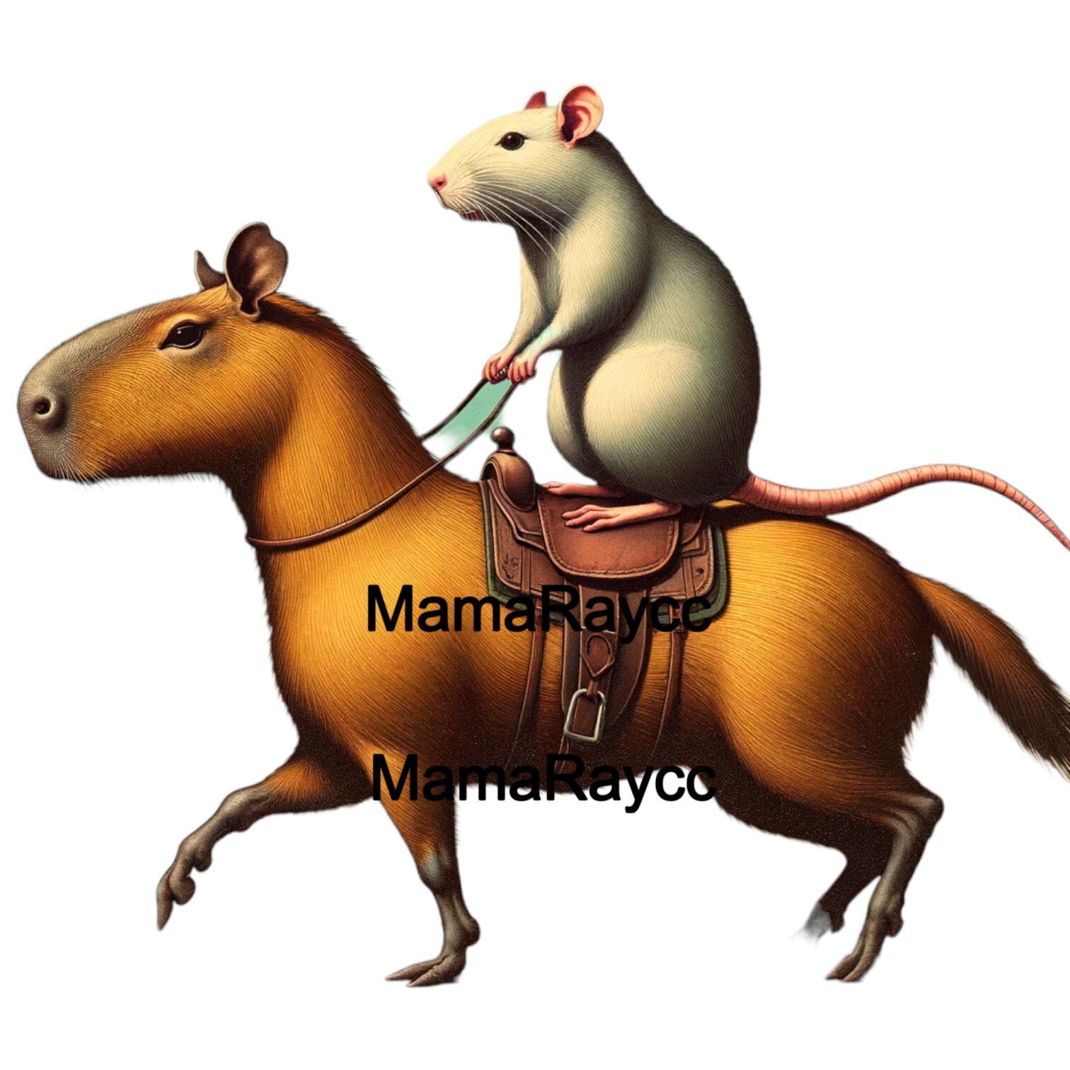 Mouse Riding Capybara Instant Digital Download Png, Jpg, PDF Decor ...