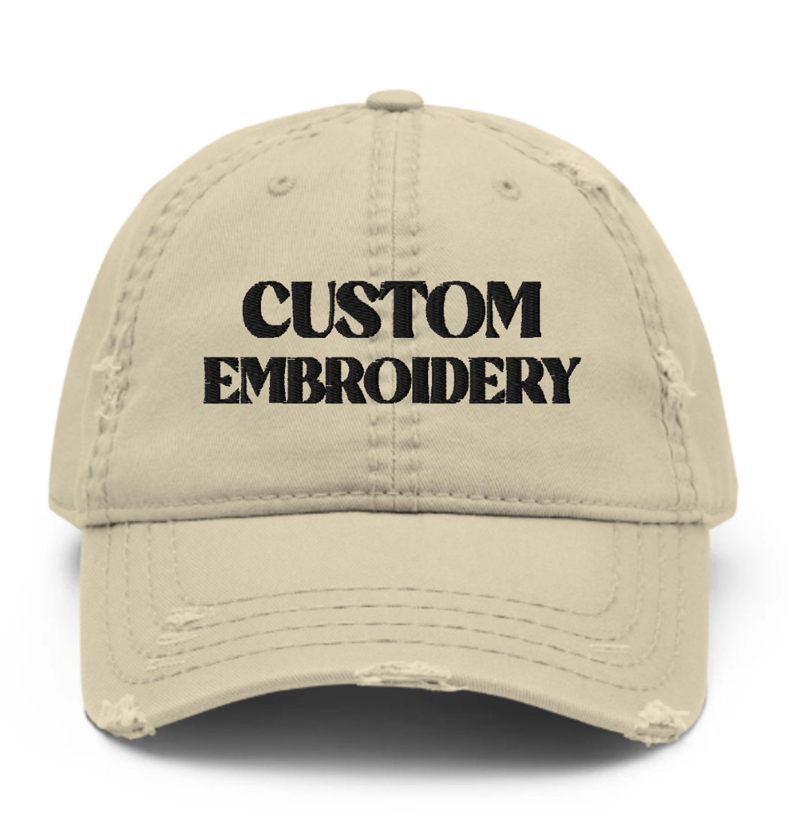 Personalized Cap Embroidered Distressed UNISEX Hat Customised Logo Hat ...