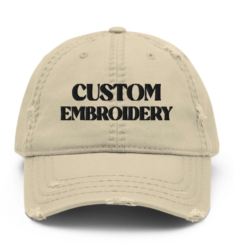 Personalized Cap Embroidered Distressed UNISEX Hat Customised Logo Hat ...