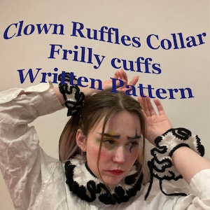 2 in 1 Clown Collar Crochet Pattern PDF With Frills - Adjustable Size ...