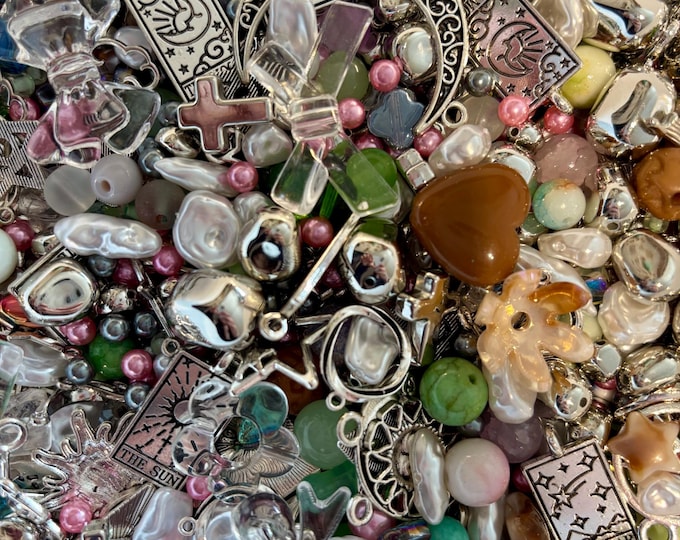 Silver Moon Charm Bead Soup Beads Jewelry Making DIY Craft Supplies ...