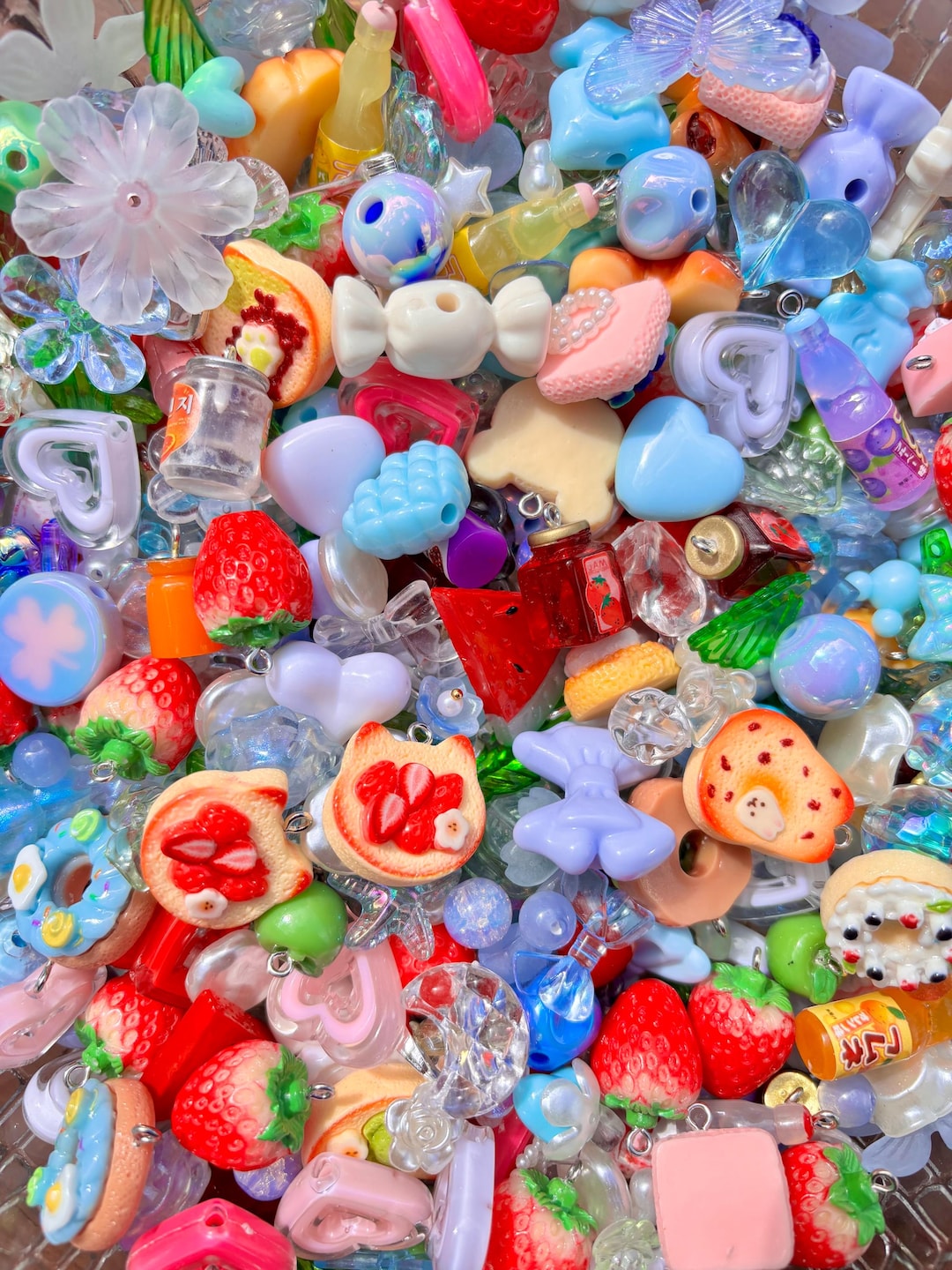 100g Charm Soup Kawaii Food Charms Aesthetic Bead Mix Pastel Diy Kit ...