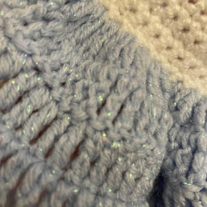 Crochet Clown Collar Ruffles – Pastel Glittery Blue & White Frilly Neck ...