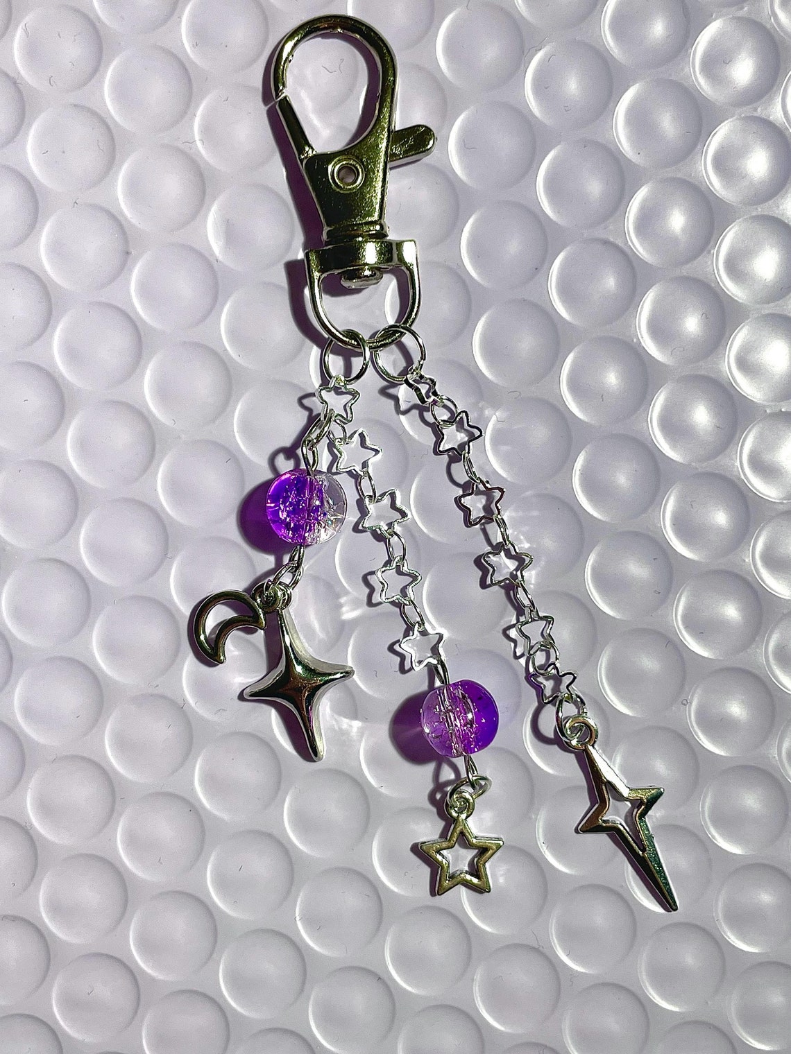 Baldurs Gate 3 Keychain: Celestial Gale, Purple Beads, Star Charms - Etsy