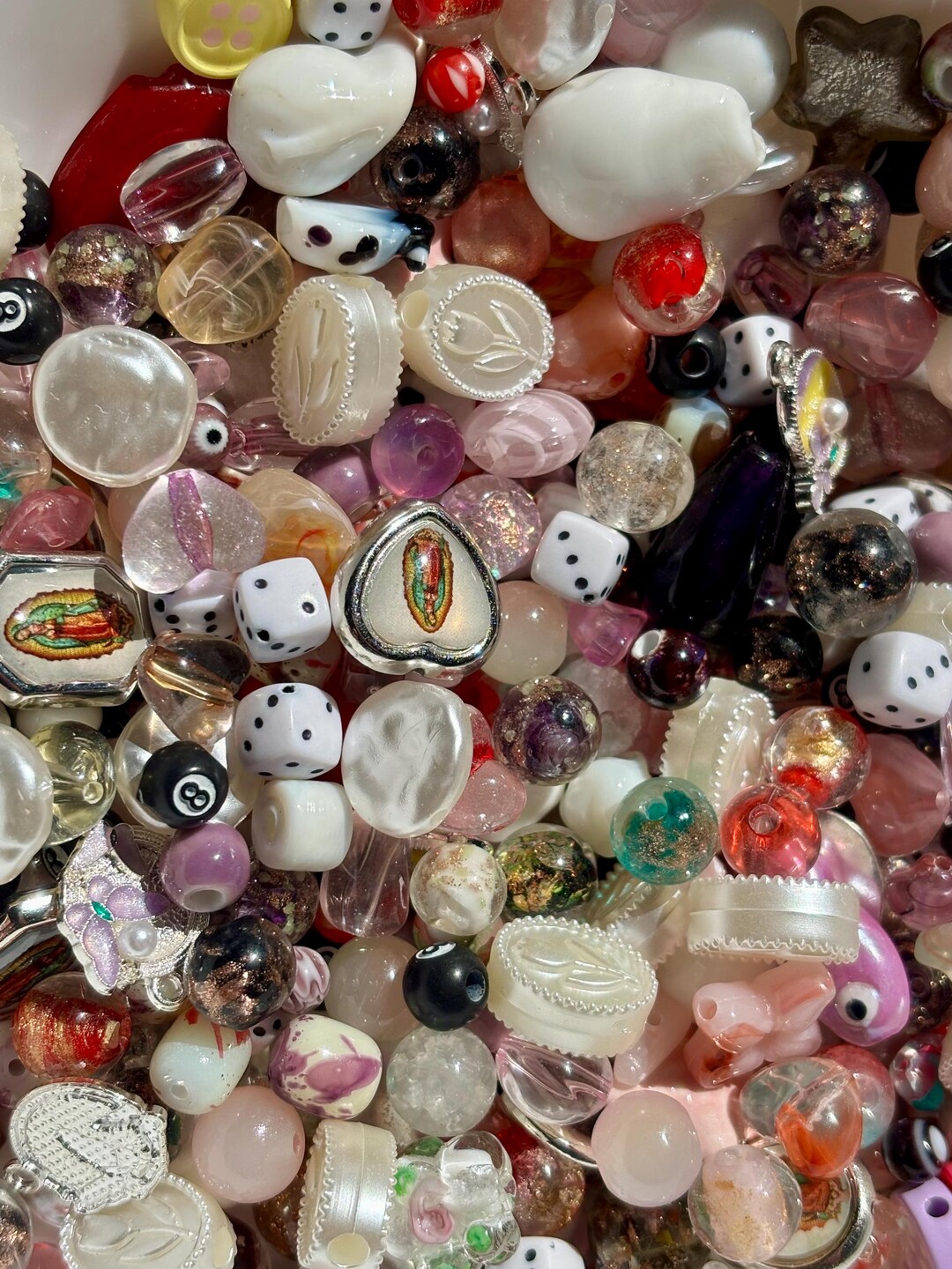 Whimsical Bead Soup Weirdcore Glass Beads Kitsch Crafts Charms Ceramic ...