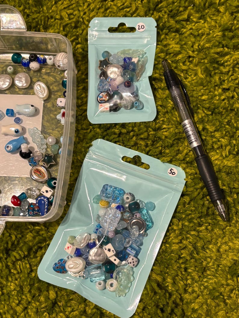 Blue Bead Soup 20g Weirdcore Ocean Mix Resin Glass Charms Kawaii ...