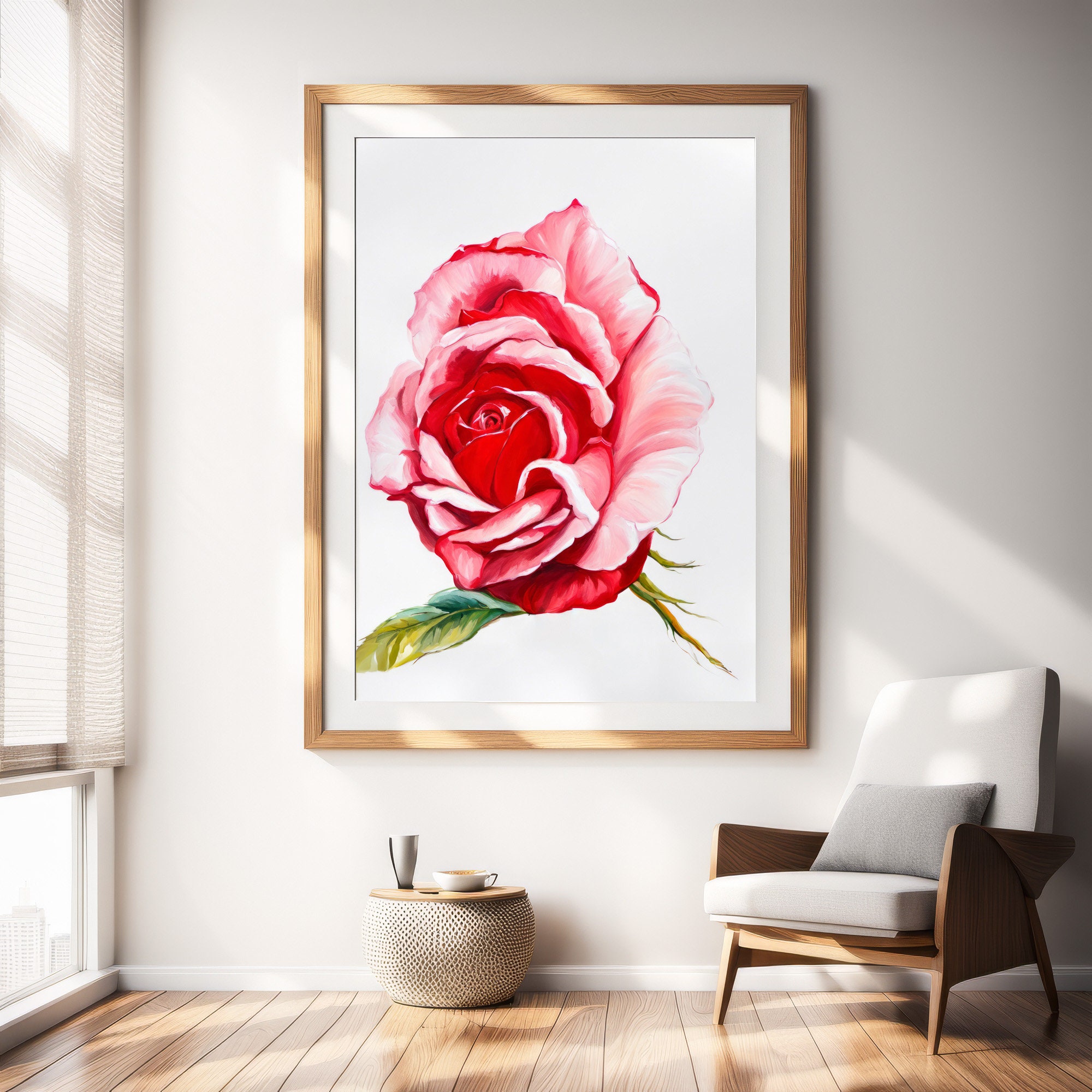 Instant Download Printable Red Rose Artwork, Ai-painted Watercolor ...