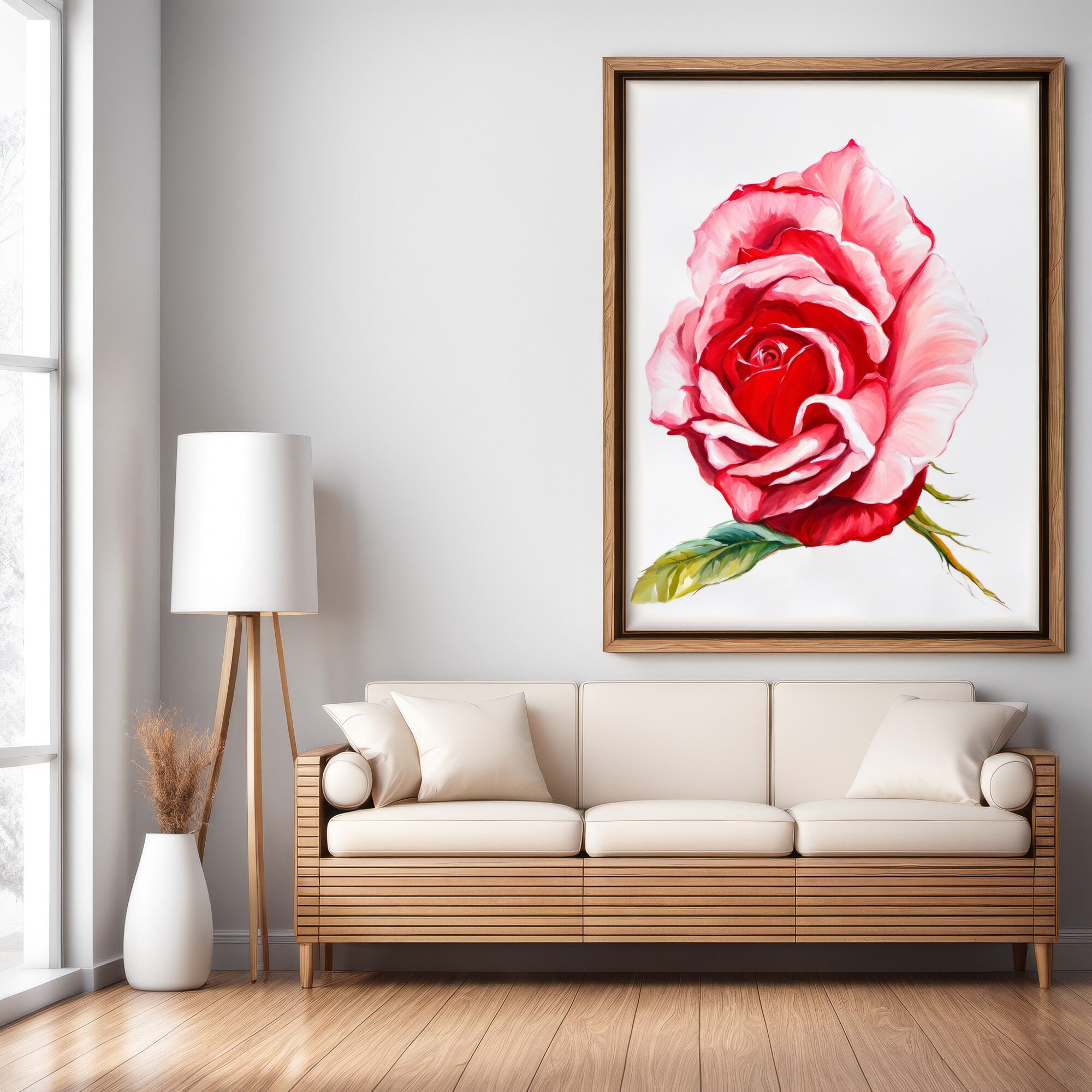 Instant Download Printable Red Rose Artwork, Ai-painted Watercolor ...