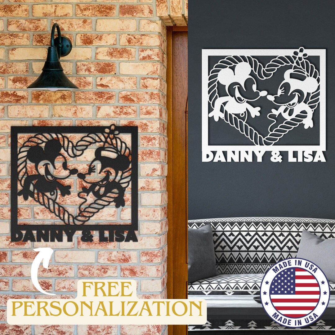 Steamboat Willie House Number Wall Decor Sign Personalized Family Name ...