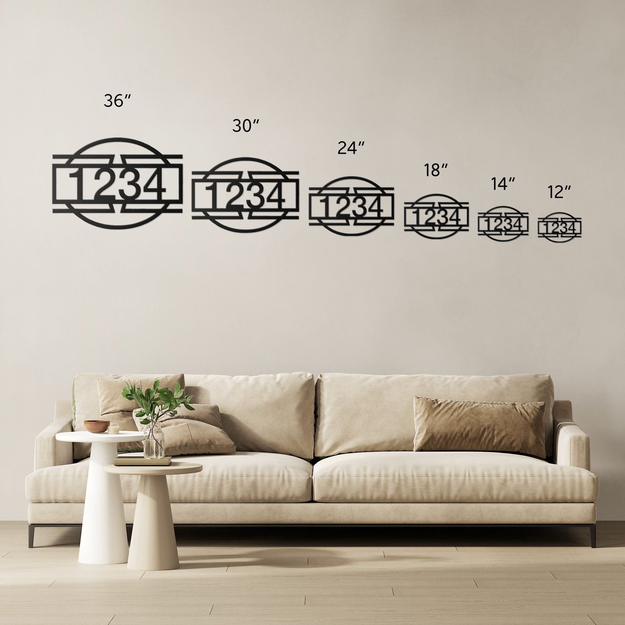 Mid Century House Number Modern Metal Art Sign Address Personalized ...