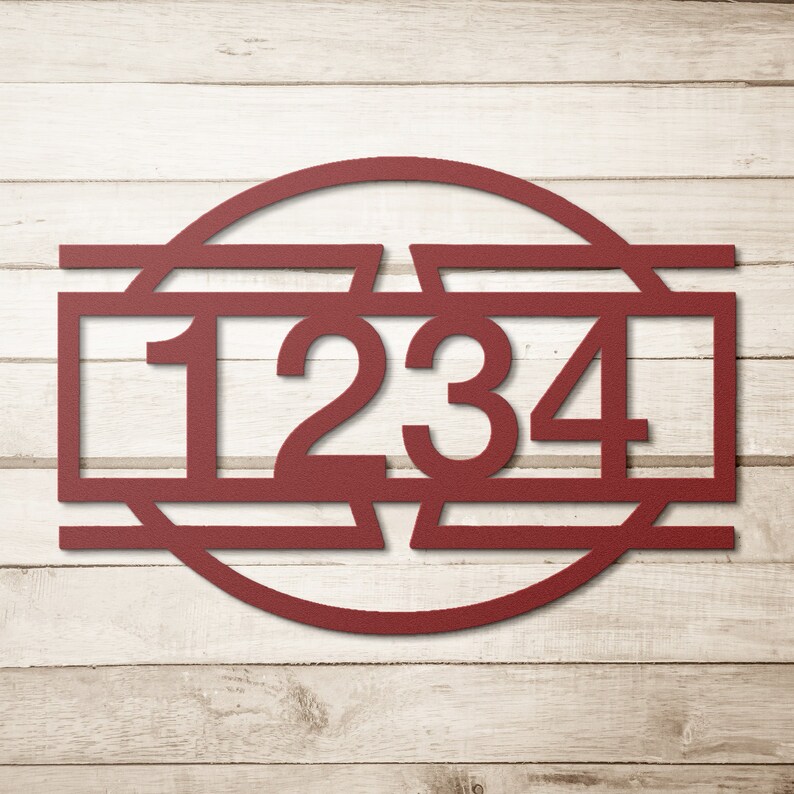 Mid Century House Number Modern Metal Art Sign Address Personalized ...