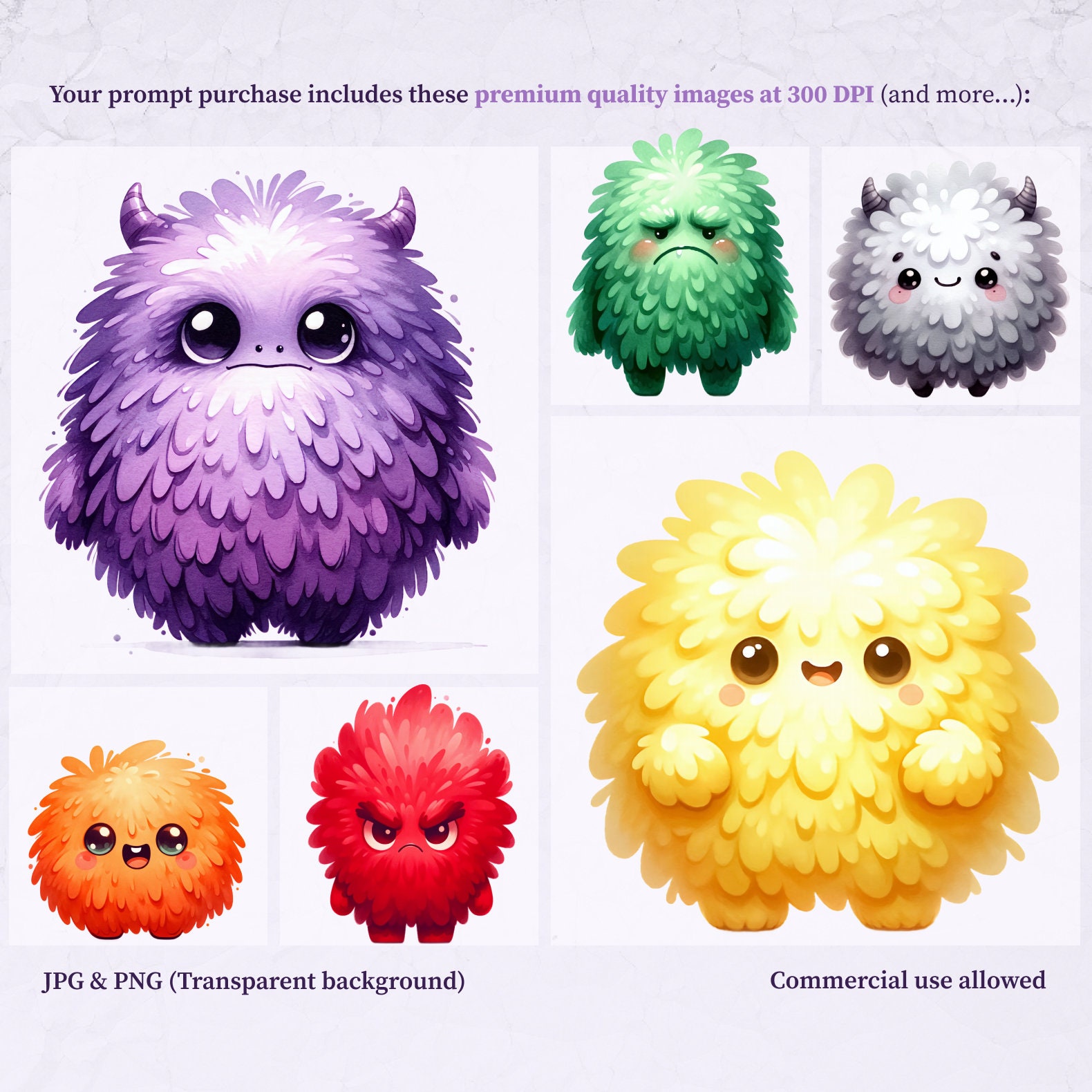 DALLE 3 Prompt for Cute Emotion Monsters Prompt Guide Clipart Monsters ...