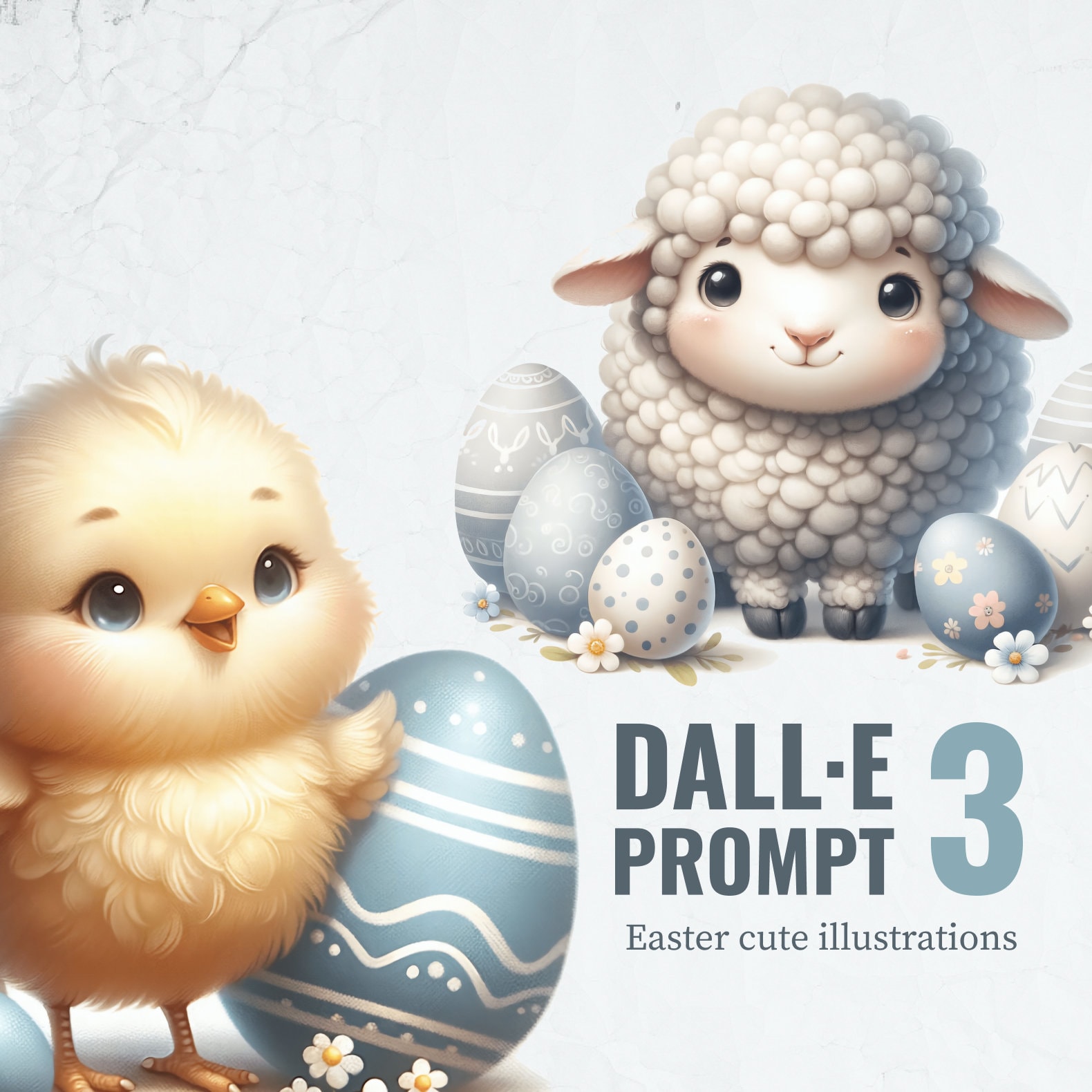 DALLE 3 Prompt for Easter and Spring Prompt Guide Clipart Nursery Art Prompt Cute Animals ...