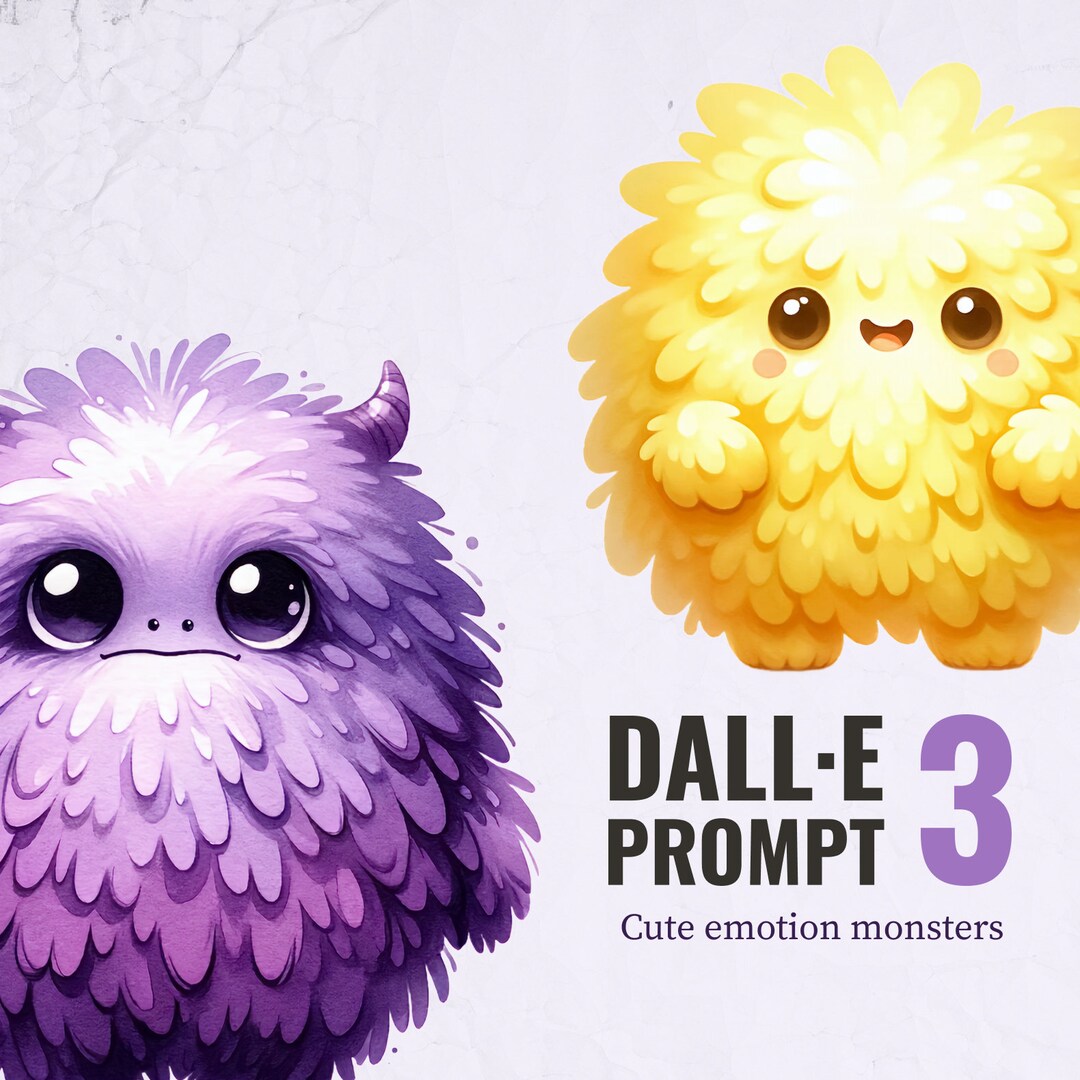 DALLE 3 Prompt for Cute Emotion Monsters Prompt Guide Clipart Monsters ...