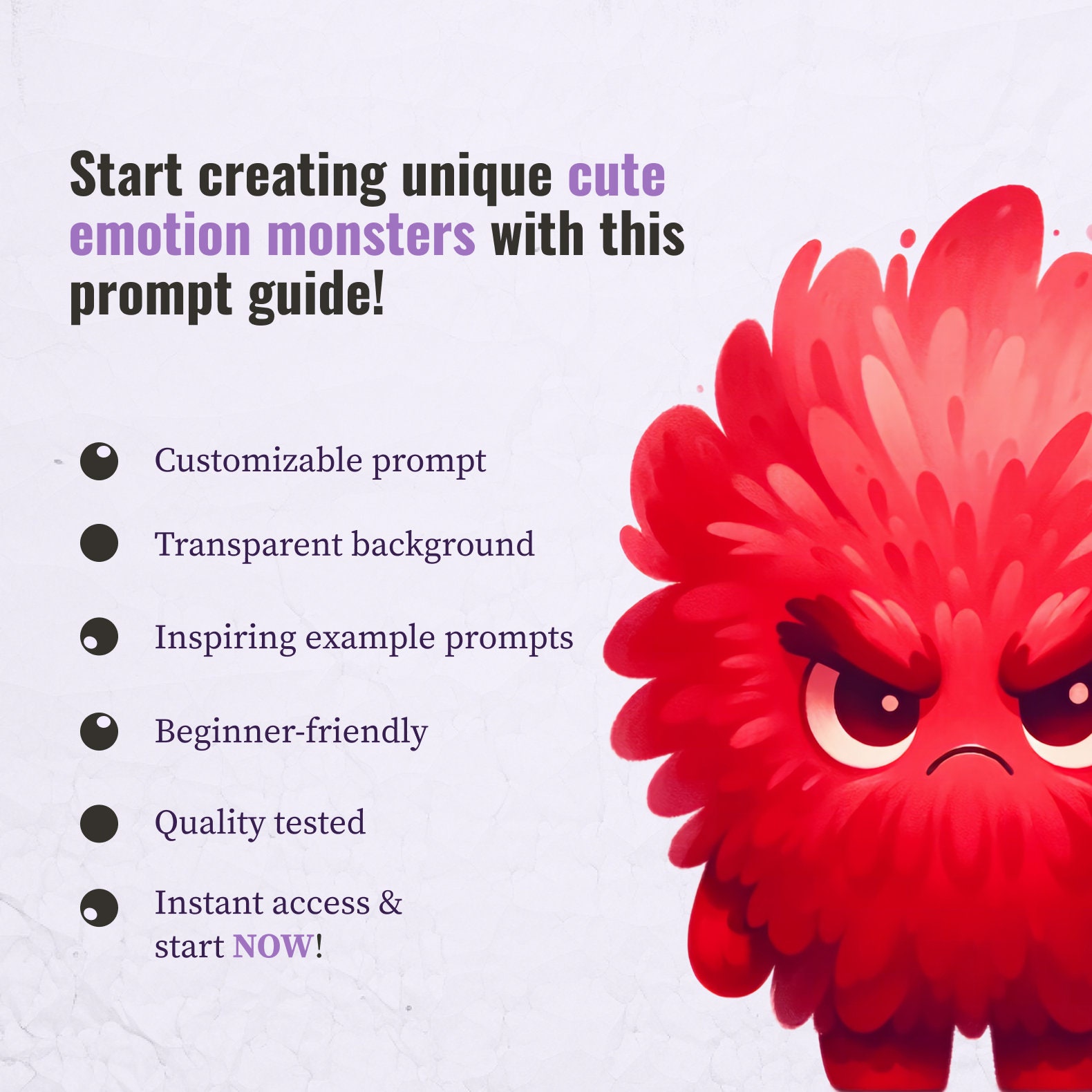 DALLE 3 Prompt for Cute Emotion Monsters Prompt Guide Clipart Monsters ...