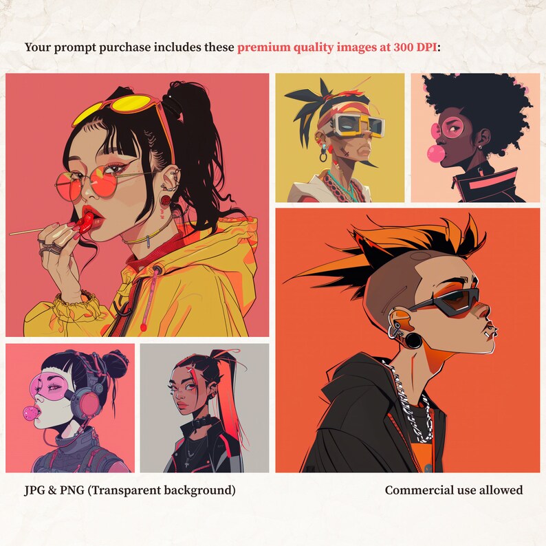 Midjourney Prompt Guide for Colorful Punk Character Illustrations ...