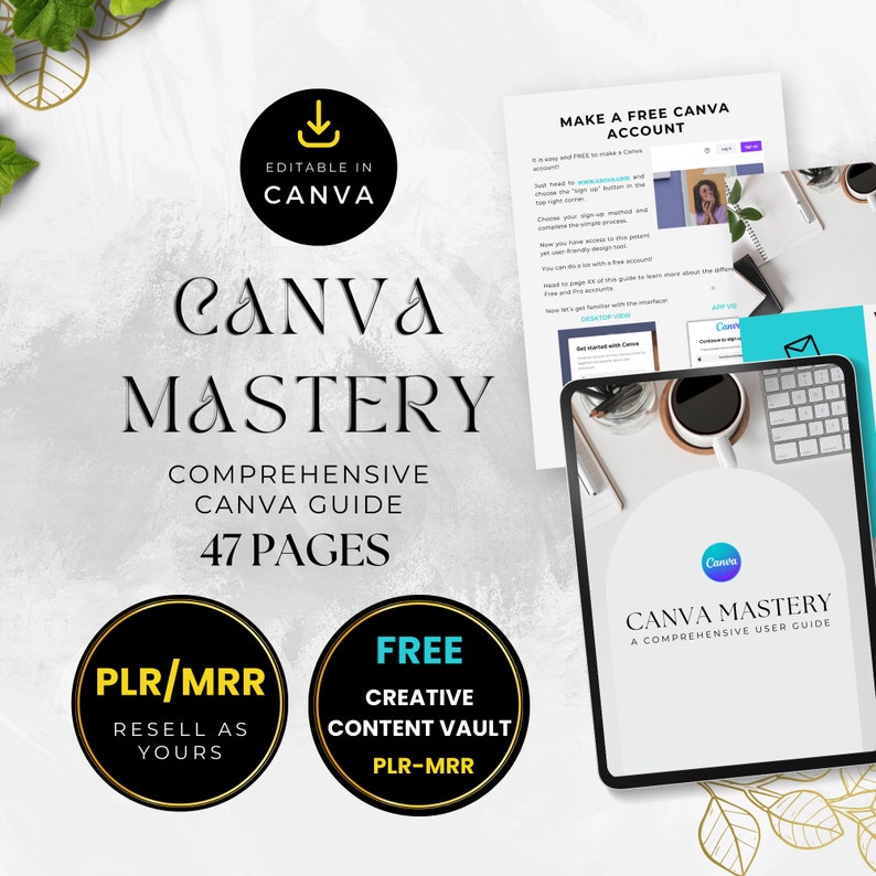 Canva Comprehensive Guide With Resell Rights, Canva Toolbar Guide, How to Use Canva, Instant ...