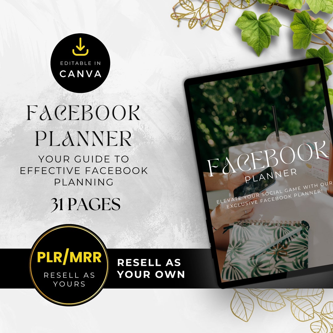 Facebook Planner, Social Media Planner FB, Facebook Planner With Master ...