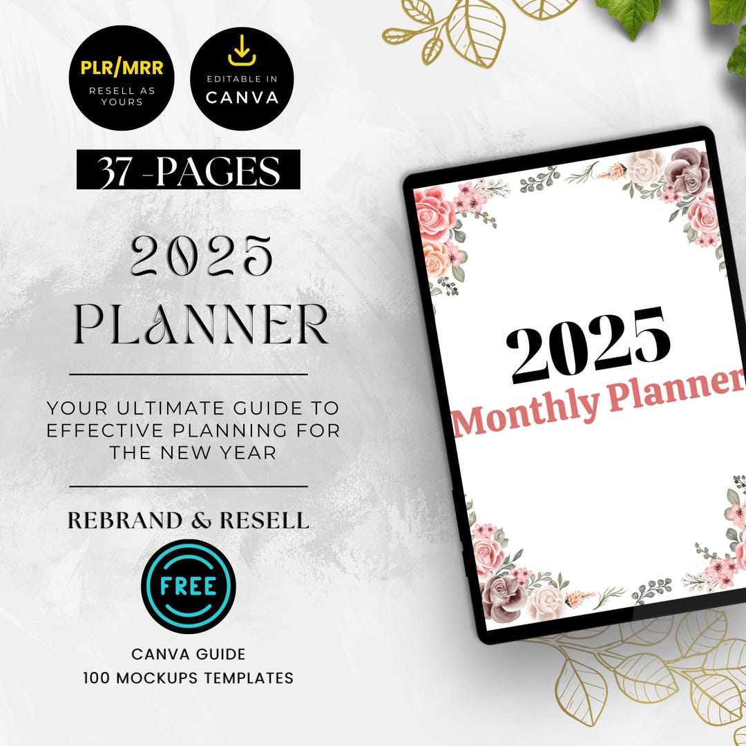 2025 Monthly Planner | 2025 New Year Planner | 37 Pages of Organization ...